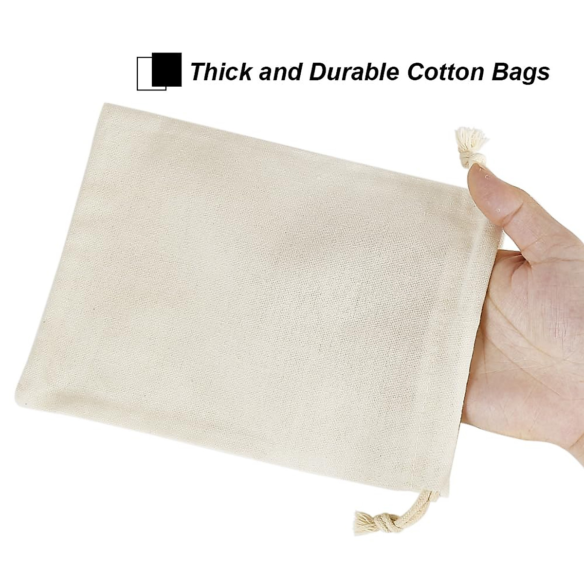 HRX Package 20pcs Muslin Bags 6x8 inches, Cotton Drawstring Bag Fabric Gift Pouches Sachet for Jewelry Party Favors Wrapping DIY