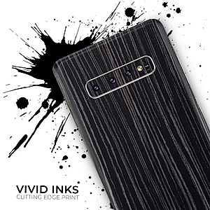 DesignSkinz Black Wood Texture 2 Protective Vinyl Decal Wrap Skin Cover Compatible with The Samsung Galaxy S20 (Screen Trim & Back Glass Skin)