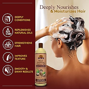 OKAY | Black Jamaican Castor Oil | Leave-In Conditioner for All Hair Types| Repair - Moisturize - Grow Healthy Hair | With Argan Oil & Shea Butter | Free of Parabens, Silicones, Sulfates | 33.8 oz