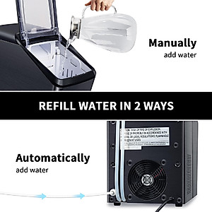 Nugget Pebble Ice Maker Countertop, 30lbs Per Day, Self-Cleaning & Auto/Manual Water Refill Pellet , Ice Machine with Ice Scoop and Removable Basket for Home/Office/Party
