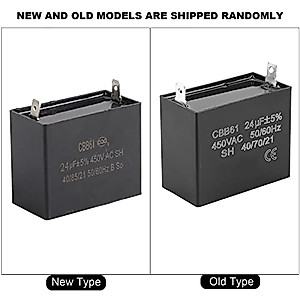 CBB61 Starting Run Capacitor Generator 450V AC 24uF 50/60Hz for 400/350/300/250VAC UL/RU Listed