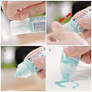 edding 5400 acrylic 3D double liner - gold - 1 acrylic colour tube - 2 nozzles 2-3,5-10mm - acrylic paint for canvas, painting boards and wood - waterproof acrylics in artist-quality colours