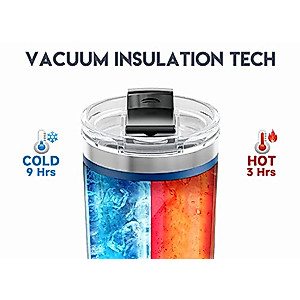 Meoky 20oz Insulated Coffee Mug with Leak Proof Lid, Cupholder Friendly, Double Wall Stainless Steel Travel Coffee Mug with Handle for Car, Home, Office