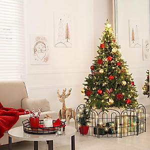 Decorative Garden Fence Outdoor 24in x 10ft Coated Metal RustProof Landscape Wrought Iron Wire Border Folding Patio Fences Flower Bed Fencing Animal Barrier Section Panels Decor