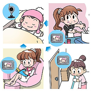 TimeFlys Video Baby Monitor with Camera and Audio C240v 2.4" Screen, Auto Night Vision,Two Way Talk, Temperature Monitoring and Warning,1000 Ft Range,Long Battery Life