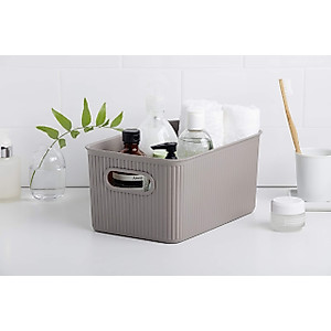 TATAY Baobab Multi-purpose Storage Basket Medium with 5 Litre Capacity, Taupe, 18.1 x 27.2 x 13