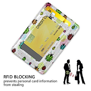 susiyo Colorful Ladybugs Slim Minimalist Wallets Rfid Blocking Card Wallets PU Leather Front Pocket Wallets for Men and Women