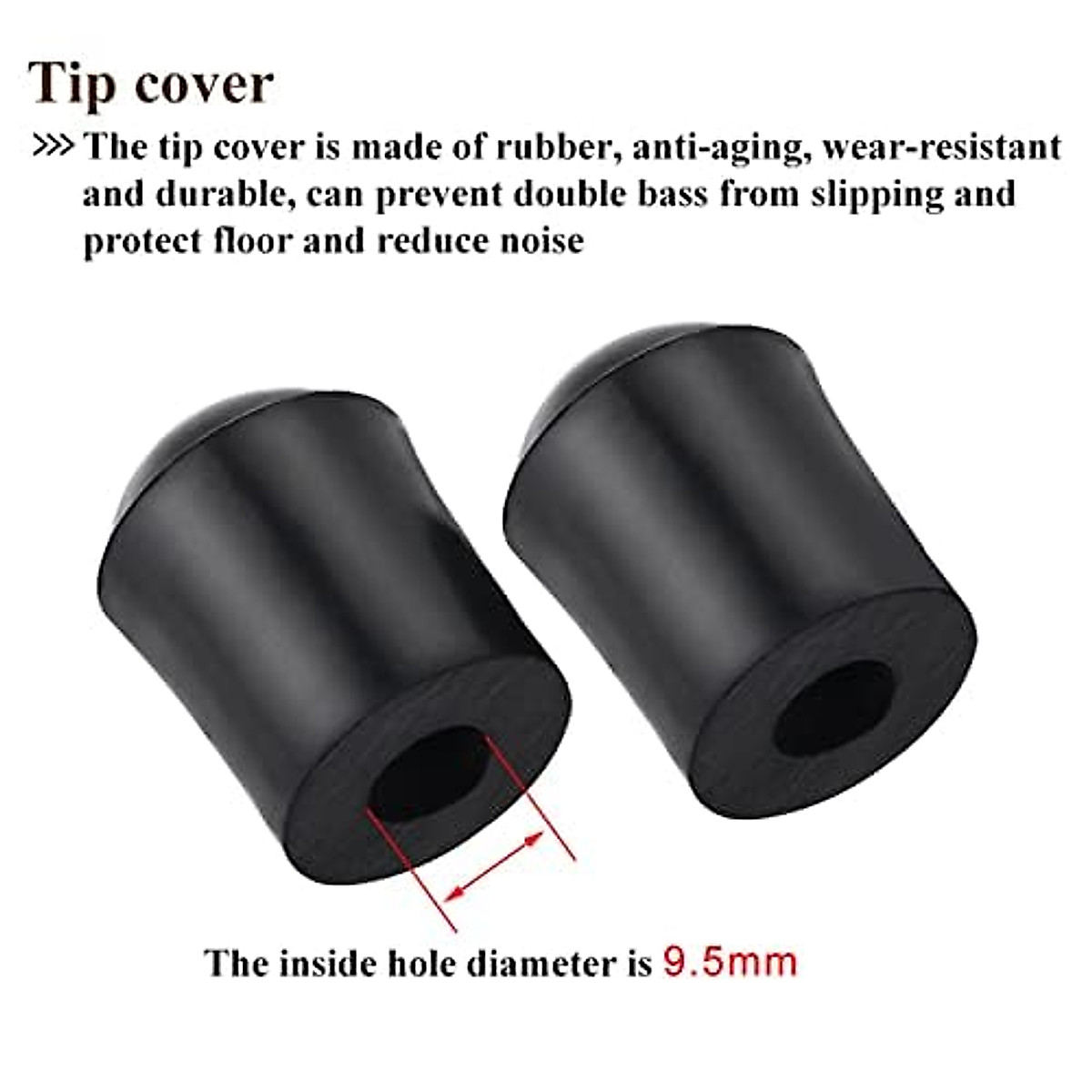 2pcs Double Bass Endpin Rubber Tip Stopper Protector End Accessory