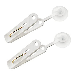 HSCGIN 6pcs Suction Cup Clips 85x30mm White Plastic Round Suction Cup Clamp Holder for Hanging Home Office Accessories