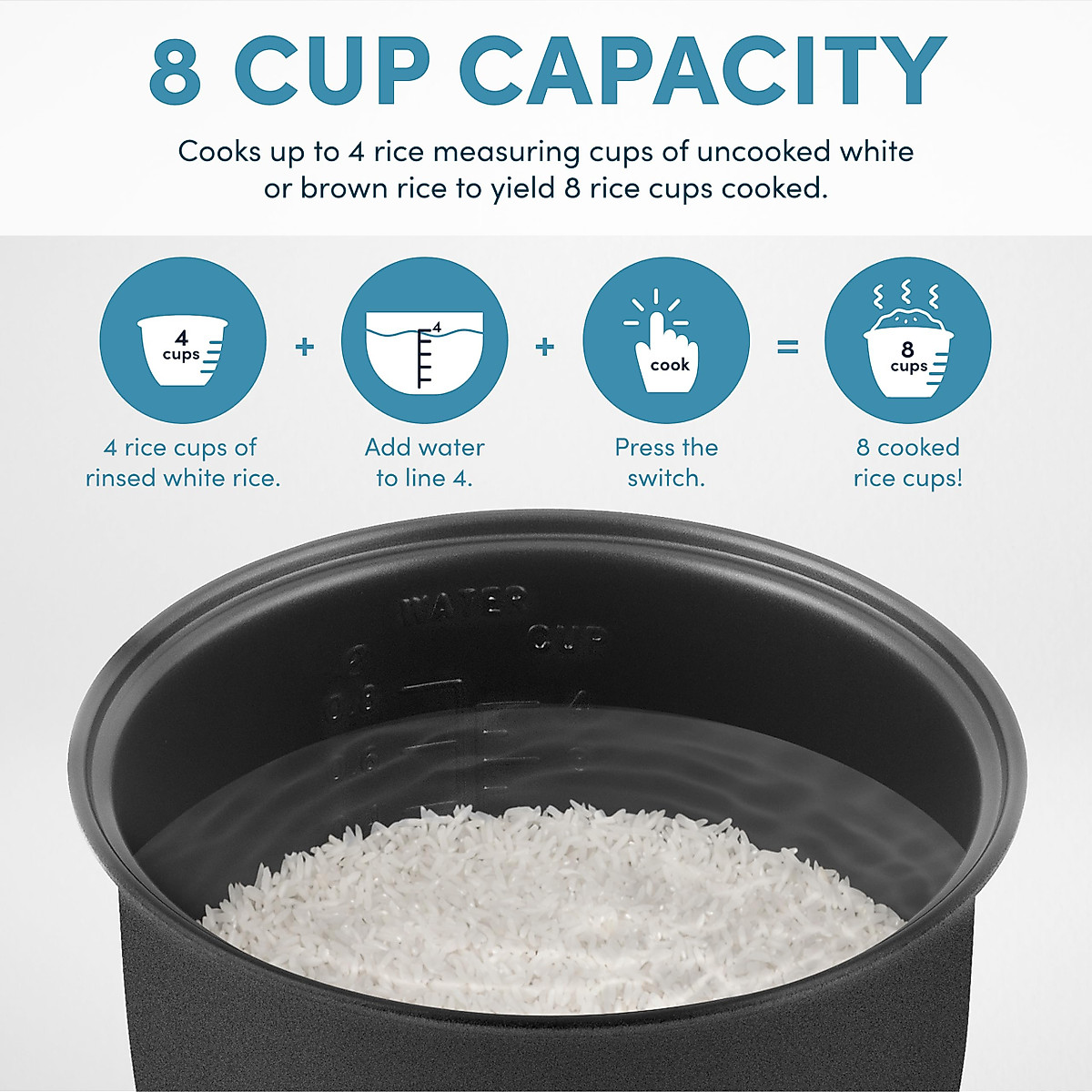 Aroma Housewares ARC-914SBD Digital Cool-Touch Rice Grain Cooker and Food Steamer, Stainless, Silver, 4-Cup (Uncooked) / 8-Cup (Cooked)