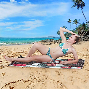 Christmas Snowman Gift Beach Towel Sand Free Beach Blanket Quick Dry Towel Pool Towels Travel Towel Beach Towels Oversized for Women Men Swimming Camping Gym Sports Beach Essentials M