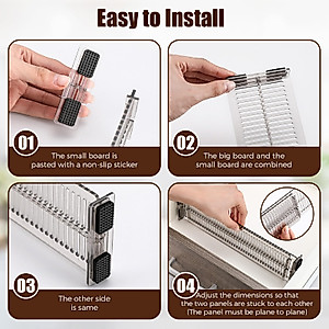 Marsui 12 Pcs Plastic Expandable Drawer Dividers 3.2" High Expandable from 10.8-20'' Adjustable Drawer Organizers for Clothes, Expandable Dresser Separators for Bedroom Kitchen Office, Clear Black