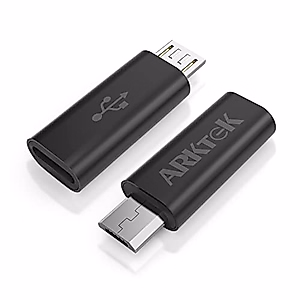 ARKTEK USB-C Adapter - USB Type C (Female) to Micro USB (Male) Sync and Charging Adapter for Digital Camera Power Bank Galaxy S7 S7 Edge and More (Pack of 2)