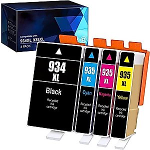 Rohon Compatible Ink Cartridge for 934xl 935xl Black and tri-Color 4pack