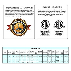 CookRite ATO-6B Commercial Manual Liquid Propane Range 6 Burner Hot Plate With Standard Oven 36" - 165000 BTU