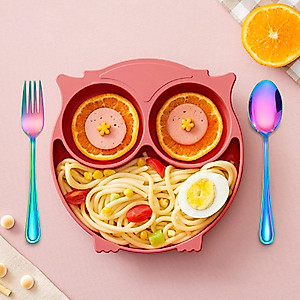 LIANYU 9-Piece Rainbow Kids Silverware Set, Stainless Steel Toddler Utensils Flatware Set, Child Cutlery Tableware Set for 3, Include knife Fork Spoon, Mirror Finished, Dishwasher Safe