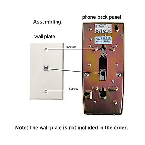 TelPal Red Wall Phone, Analog Corded Wall Mounted Phone with Loud Traditional Bell, Classic Landline Phones Wall Mount with Handset Volume Control- Wall Mount Jack Required