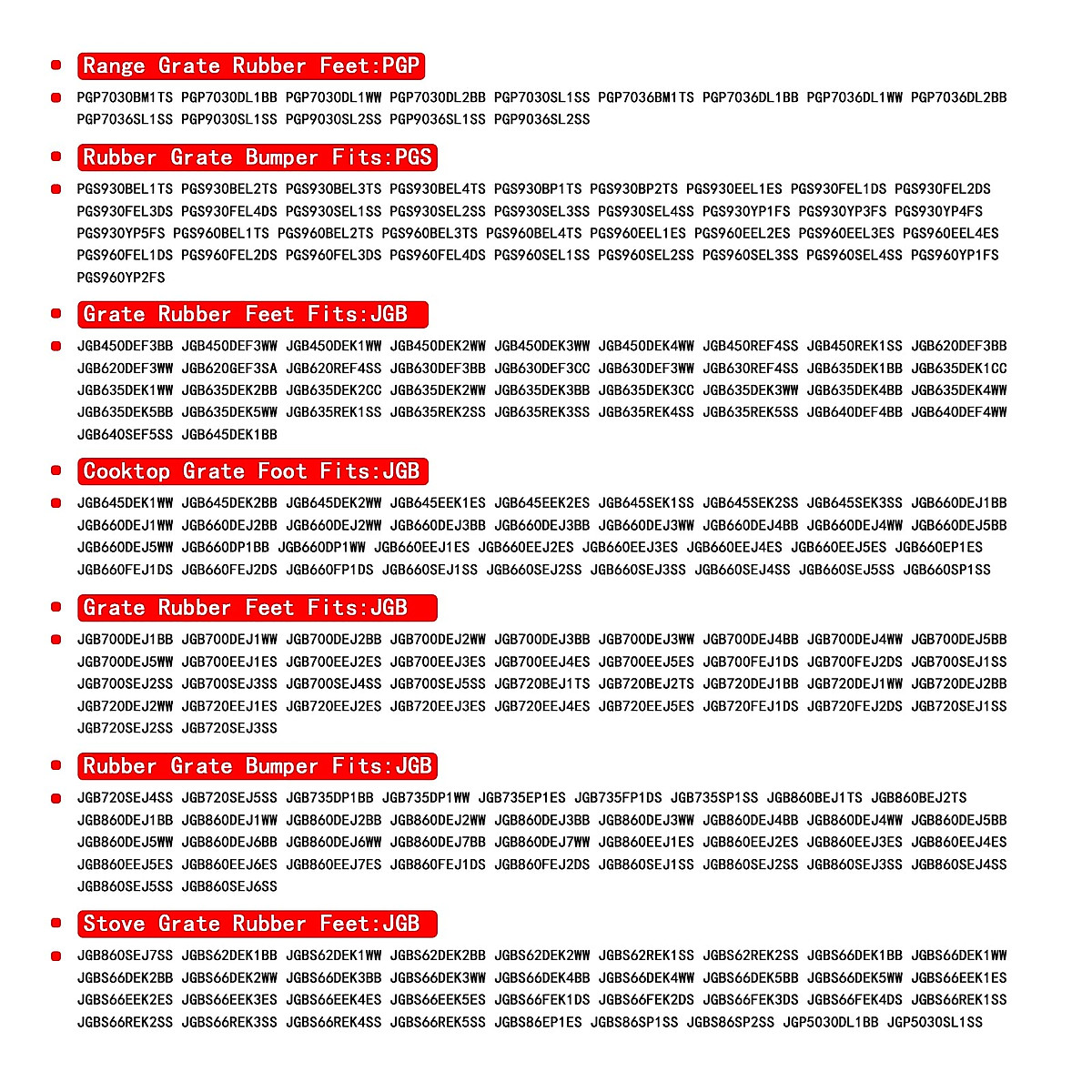 12 Pack WB02X24790 Grate Rubber Feet Compatible with GE Gas Stove Top Range Grate Foot Rubber Pads GE Stove Parts Rubber Grate Bumpers Stove Replacement Cooktop Grate Foot, Ytpoools