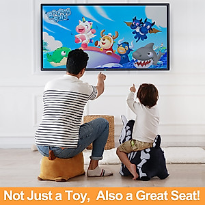 iPlay, iLearn Bouncy Pals Skeleton Hopping Horse, Toddler Bouncing Animal Toys, Inflatable Plush Bounce Hopper, Kid Indoor Ride On Bouncer, Halloween Birthday Gifts 18 Months 2 3 4 5 Year Old Boy Girl