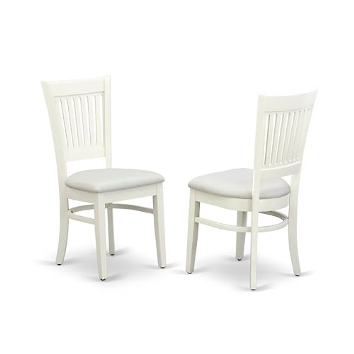 East West Furniture BOVA3-LWH-C 3 Piece Dining Room Furniture Set Contains a Round Dining Table and 2 Linen Fabric Upholstered Chairs, 42x42 Inch, Linen White