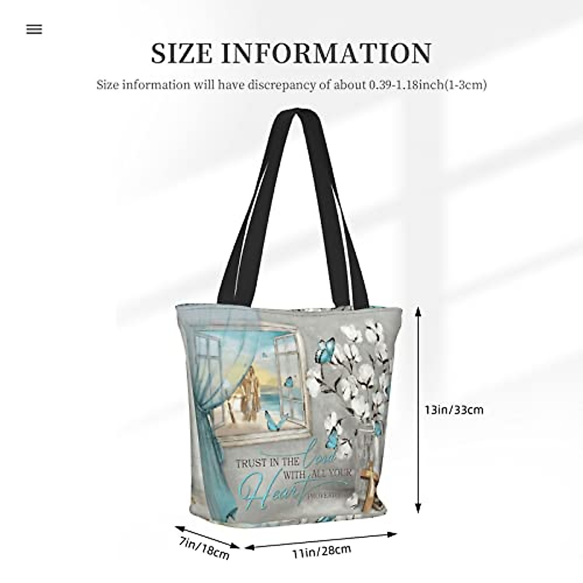 SENROLAN Bible Tote Bag Christian Reusable Shopping Tote Bag Inspirational Scripture Gift Bags For Women Mothers Day