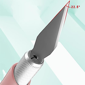 Craft Hobby Knife Exacto Knife with 10 Pcs Stainless Steel Blade Kit for DIY Art Work Cutting, Hobby, Stencil, Scrapbooking-11pack (Pink knife)