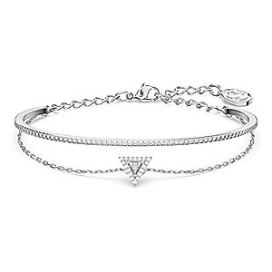 Swarovski Ortyx bracelet, Triangle cut, White, Rhodium plated