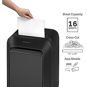 Fellowes, FEL5501601, LX180 Cross-Cut Shredder, 1 Each, Black
