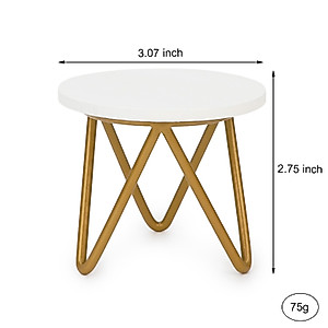 1 12 Scale Dollhouse Furniture Mini Circle Coffee Table Miniature Decor for Living Room Bedroom Family Room Kitchen Balcony Fairy Garden Project Decoration (Golden Stand)