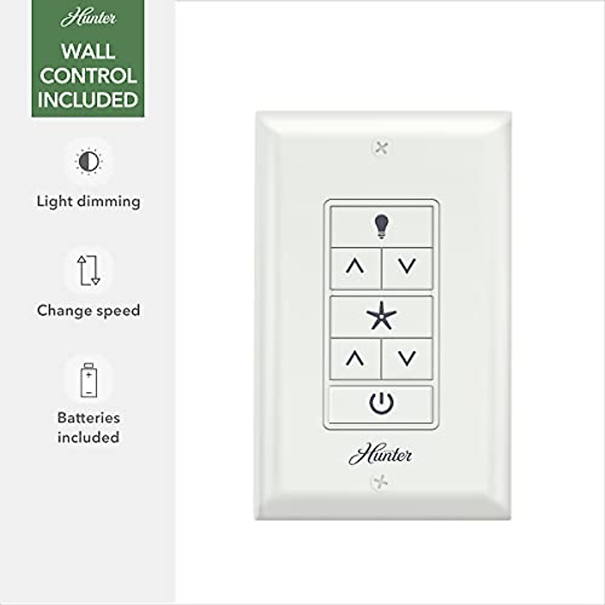 Hunter Fan Company 50275 Hepburn Ceiling Fan, 44, Matte White Finish