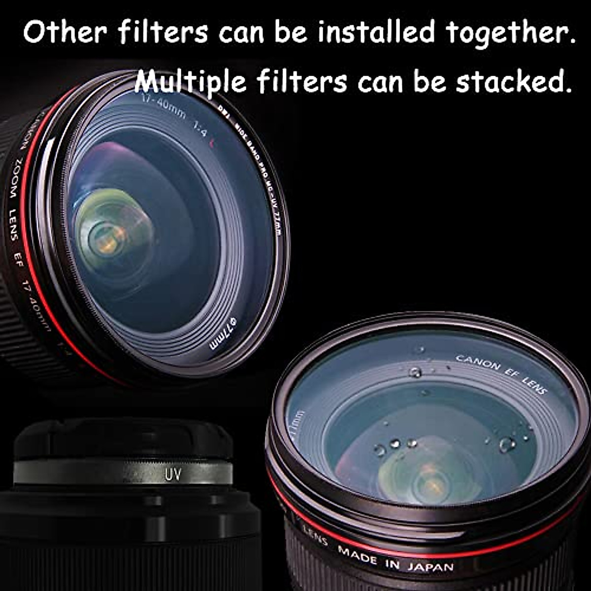 52mm HD UV Filter for D5300 D3500 D850 D7500 Camera w/AF-S DX 18-55mm f/3.5-5.6G Lens, Fire Rock UV Filter for Canon EOS 90D, Rebel T7 w/EF-M 55-200mm 18-55mm Lens -1 Pack