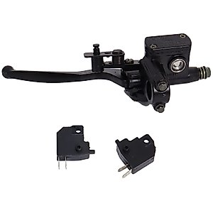 Poweka 7/8" Universal Left Hydraulic Brake Master Cylinder for Motorcyle Kids ATV Quad Moped Pit Dirt Bike 50cc 70cc 90cc 110cc 125cc 150cc 200cc 250cc GY6 Engine with Handle Lever