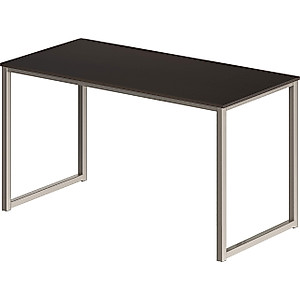 SHW Home Office 48-Inch Computer Desk, Silver/Espresso