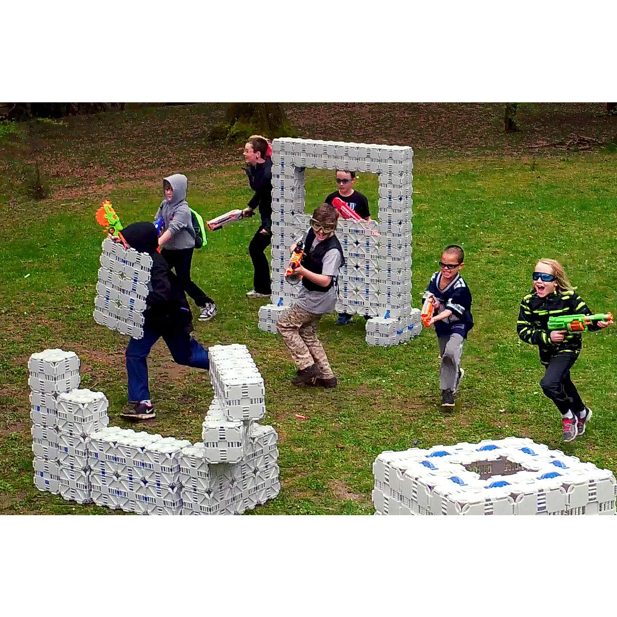 Blaster Boards - 6 Pack | Kids Fort Building Kit for Nerf Wars & Creative Play | 276 Piece Set