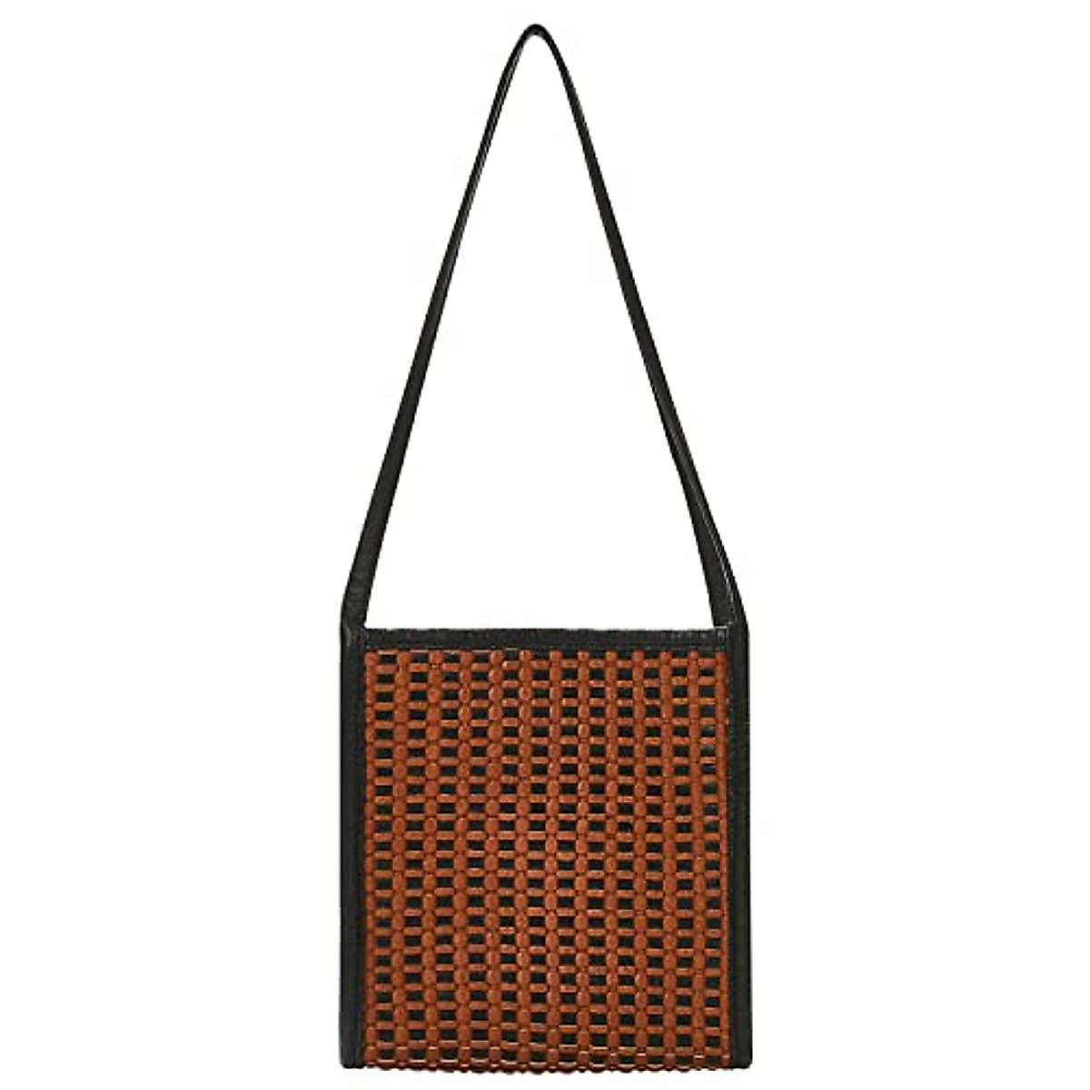 KWANI 2201 Handmade Weaving Tote Shoulder Bags for Women and Ladies (Black)