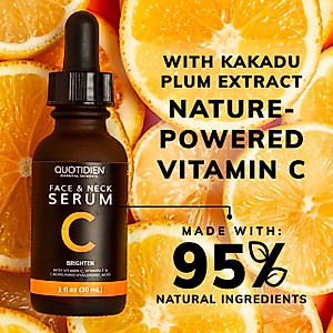 Vitamin C Serum for Face + Hyaluronic Acid + Vitamin E | Brightening | 95% Natural Ingredients | Ultra-Light, Non-greasy & Super Loved | Serum Vitamina C para la cara