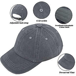 Kids Baby Girls Hat Washed Baseball Cap Cotton Solid Sun Hats for Children Fit for 2-7 Years