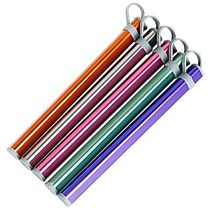 Nuhikap 2X Chopsticks Storage Tubes Aluminum Alloy Box Case for Titanium Chopsticks Storage Box Without Chopsticks Green & Gray