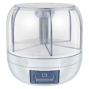 Janoiuc Dry Food Rice Storage Box, Food Grain Storage Container Large Capacity, Rotating Multi-Grid Durable Plastic Sealed Rice Storage Container with Lid 6kg Capacity for Household Kitchen Home (S)
