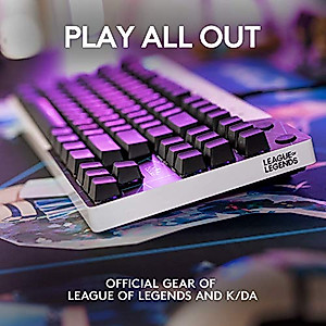 Logitech G PRO K/DA Mechanical Gaming Keyboard, Ultra-Portable Tenkeyless Design, Detachable Micro USB Cable, 16.8 Million Color LIGHTSYNC RGB backlit keys - Official League of Legends KDA Gaming Gear