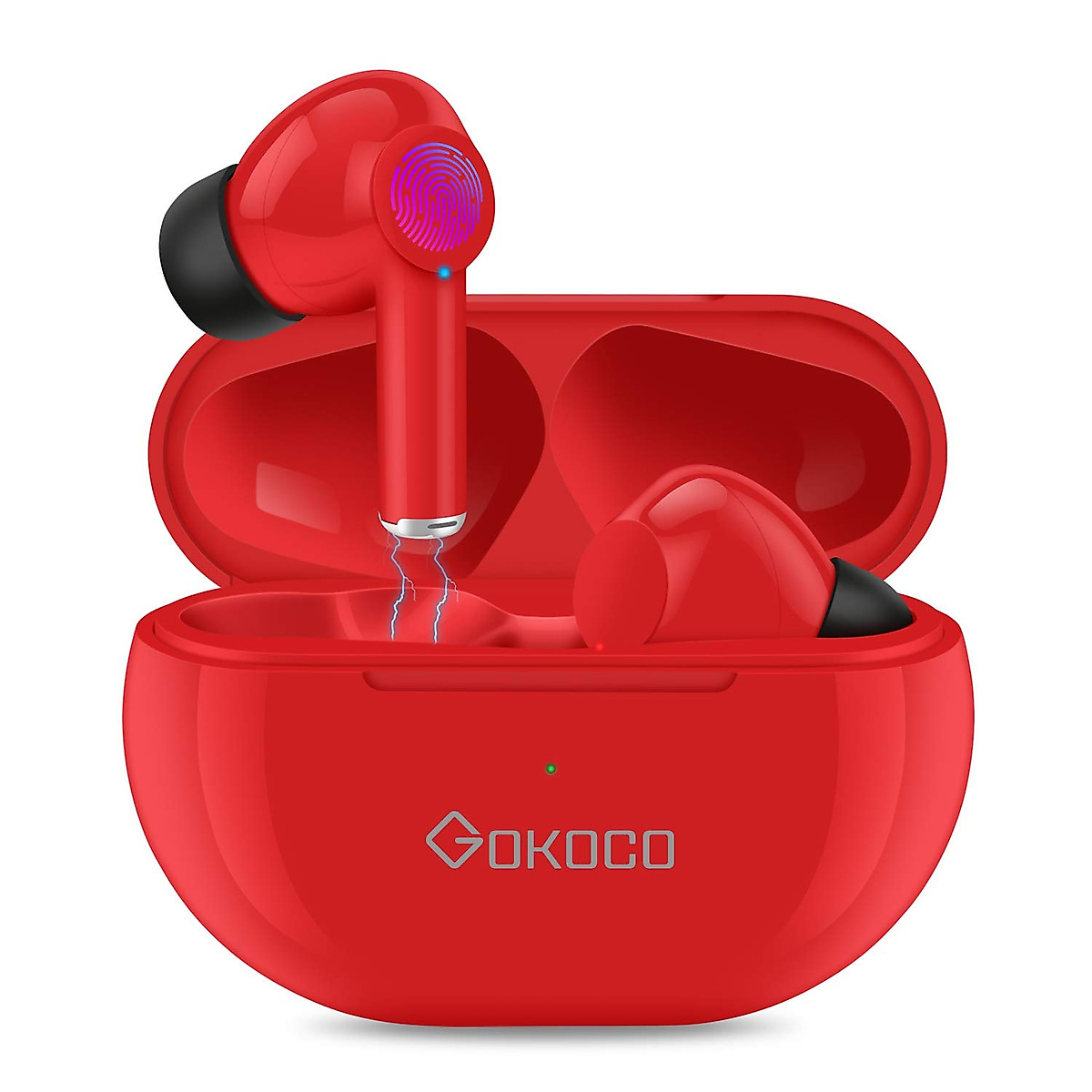 GOKOCO Bluetooth 5.1 Wireless Earbuds Enhanced Deep Bass Bluetooth Earphones with Smart Touch, Dual-Mic, Auto-Pair, Waterproof IPX 5 Sports Earbuds Compatible Noise Reduction with Hi-Fi Sound