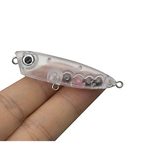 10PCS Unpainted Lure Blanks 2.81g 4.8cm with Free 6mm Eye Crankbait Simulation Blank Body Clear Hard Baits Trout Salmon Minnow Lure Popper Lures Topwater Freshwater 8440