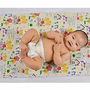 4pcs Pack Monvecle Baby Infant Cotton Waterproof Changing Pads Washable Resuable Diapers Liners Mats Small 18"x12"