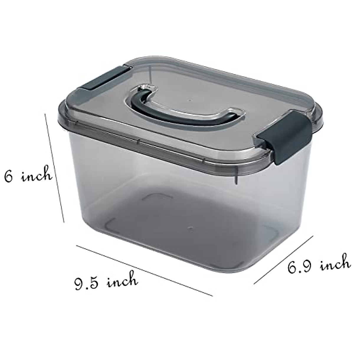 ZHENFAN 5.5 Quart Black Clear Storage Latch Box/Bin with Lids, 5 Liter Plastic Organize Bins with Handle, 6-Pack