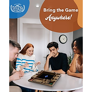 WE Games 14 inch 1-4 Player Shut The Box Wooden Board Game, Walnut Stain