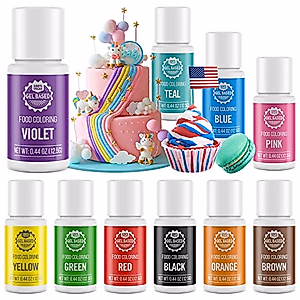 Upgraded Gel Texture 10 Colors Gel Based Vibrant Food Color Dye Flavorless Edible Icing Color Concentrated for Easter Egg Macaron Fondant Cookie