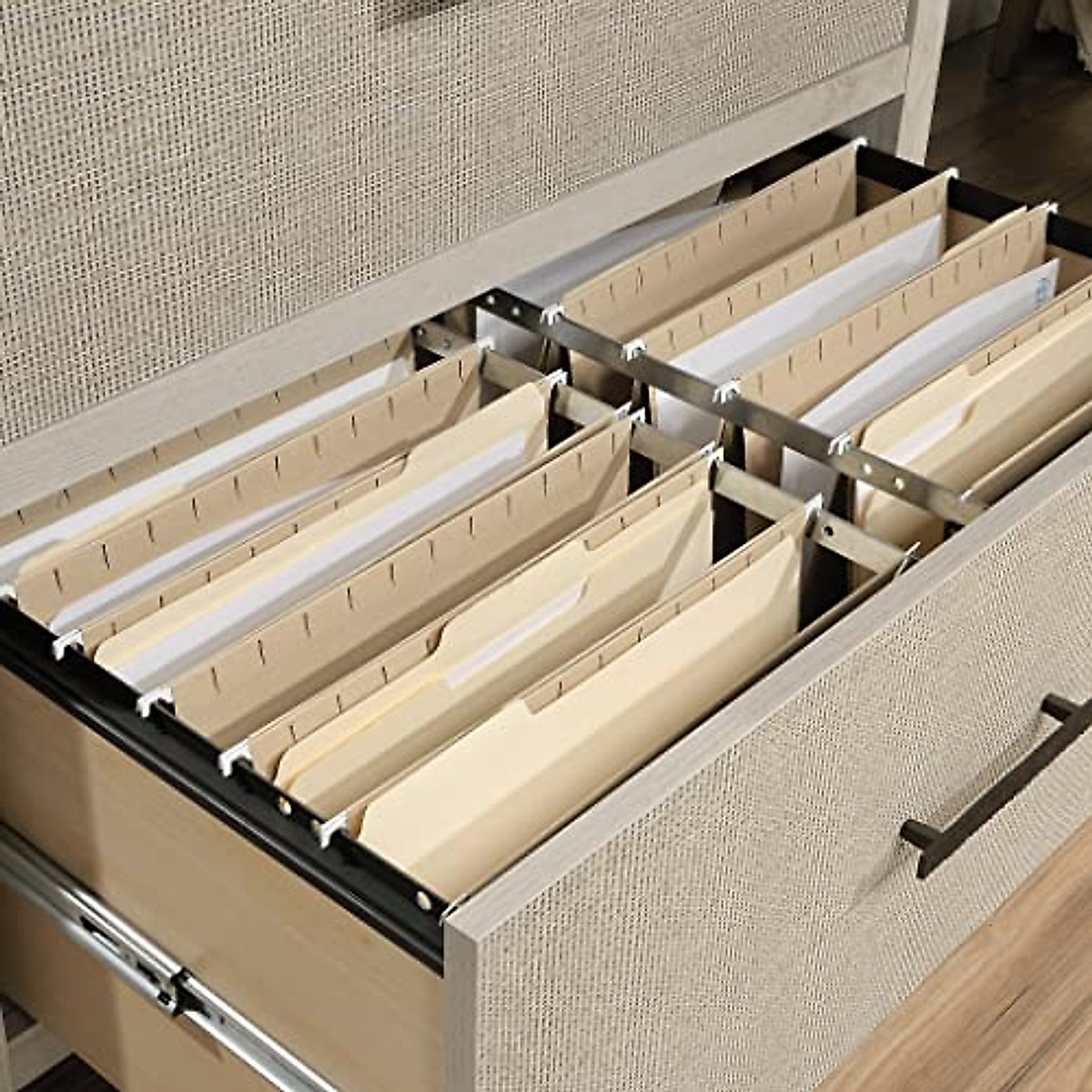 Sauder Pacific View Lateral File, Chalked Chestnut Finish