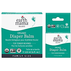 Earth Mama Organic Diaper Balm Multipurpose Baby Ointment Set | EWG Verified, Petroleum & Fragrance Free with Calendula for Sensitive Skin