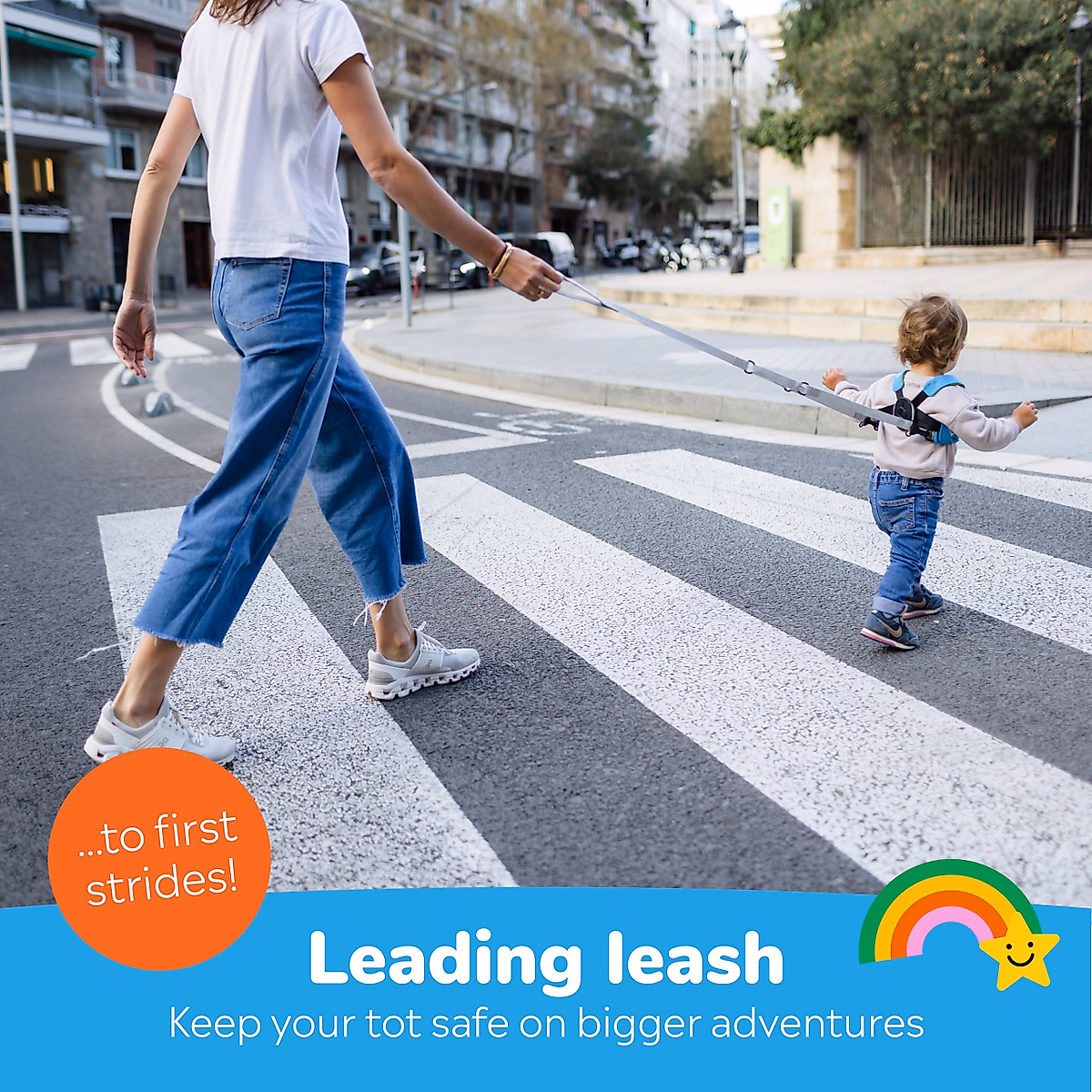 Trunki Toddler Leash - Fuss Free Toddler Walking Reins & Kids Safety Harness | Baby Leash for Kids – Bert Bear (Blue)