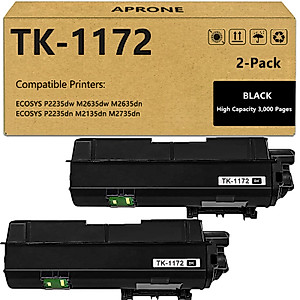 APRONE TK-1172 TK1172 (1T02S50US0) Compatible Toner Cartridge Replacement for Kyocera TK-1172 for use in Kyocera M2040dn, M2540d, M2540dw, M2640idw Printers (7200 Pages, 2-Pack)